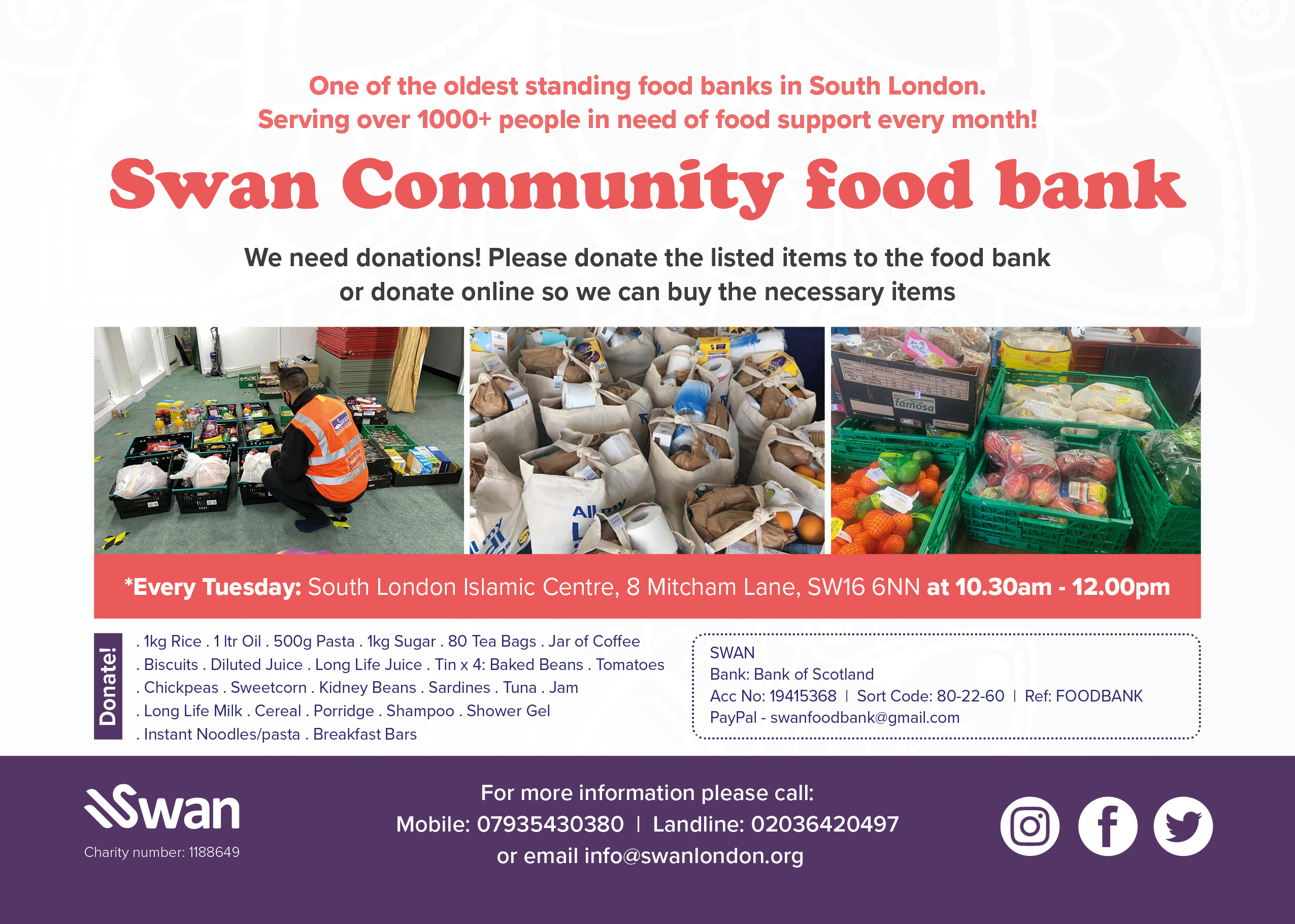 SWAN FOOD BANK SOUTH LONDON - SWAN: London's Fastest Growing Charity